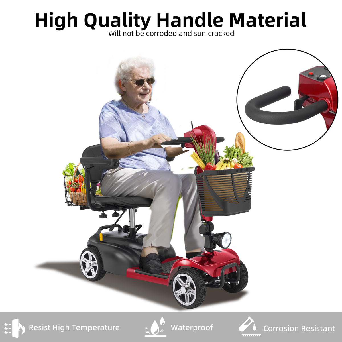 ECOMOBI MS02 4-Wheel Mobility Scooter for Seniors – 30-Mile Range | 7