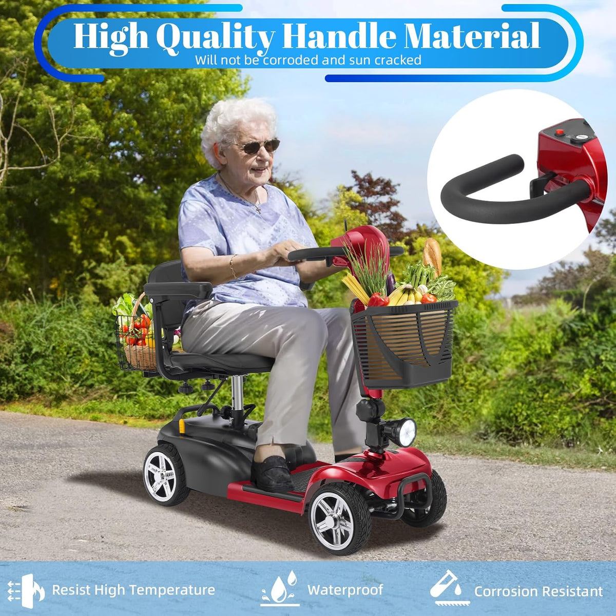 Ecomobi MS02 4-Wheel Mobility Scooter for Seniors – 30-Mile Range | 7
